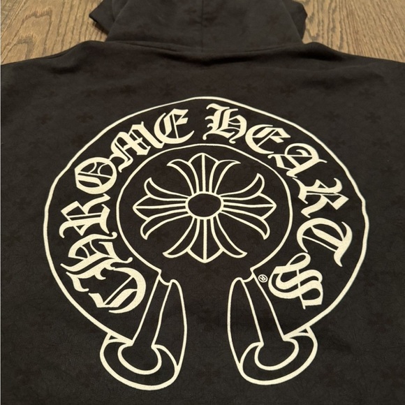 Chrome Hearts | Sweaters | Chrome Hearts Script Jacquard Zip Up Hoodie ...